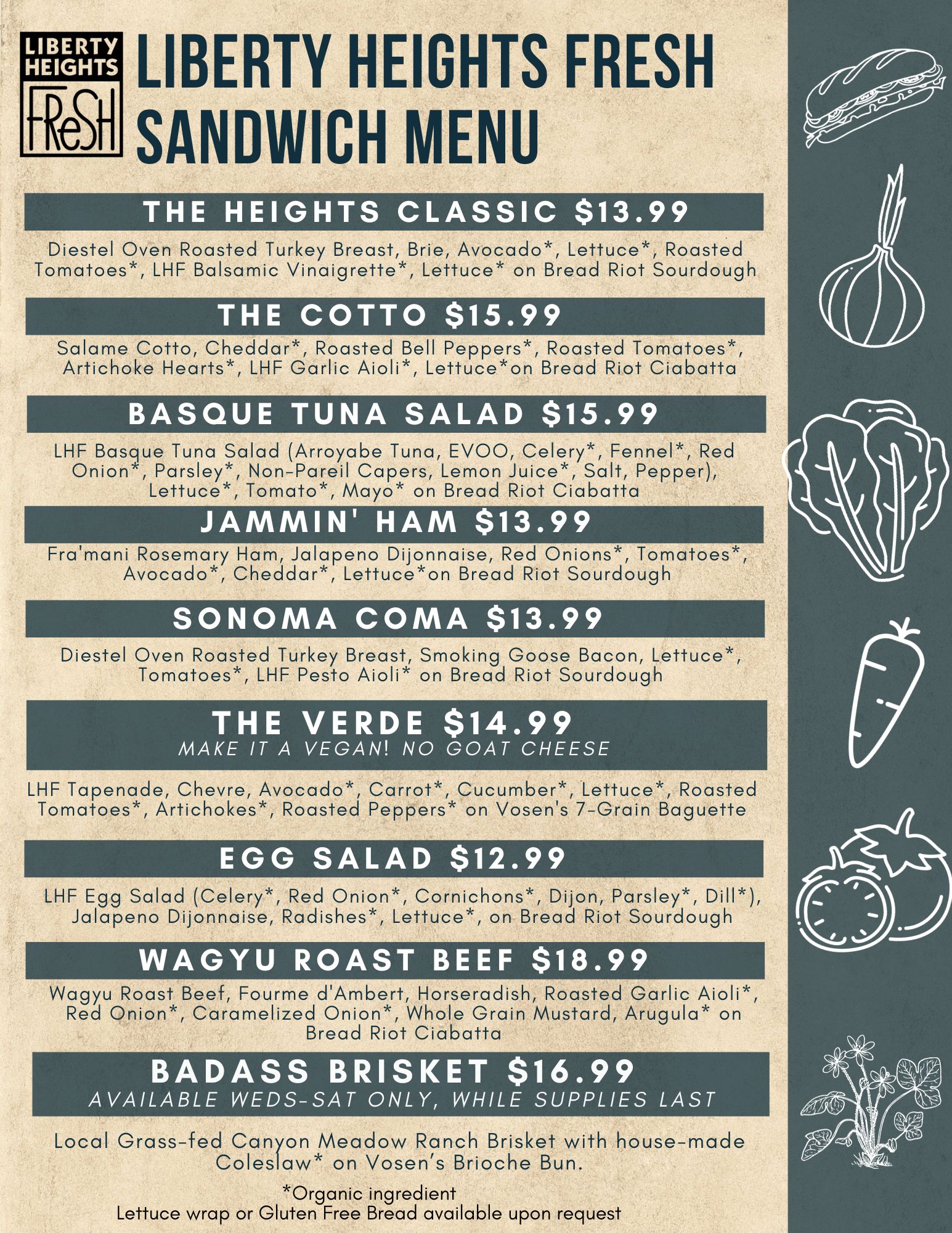 Sandwich Menu || Liberty Heights Fresh